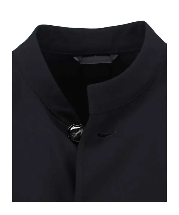 Giorgio Armani Band Collar Long Sleeve Jacket - Black