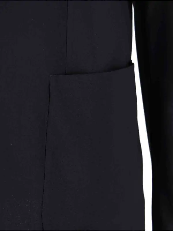 Giorgio Armani Band Collar Long Sleeve Jacket - Black