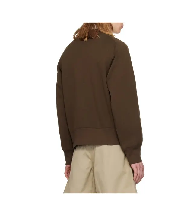 Sacai Crew Neck Pullover Sweatshirt - Brown