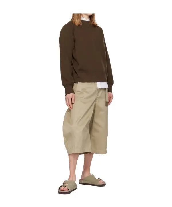 Sacai Crew Neck Pullover Sweatshirt - Brown