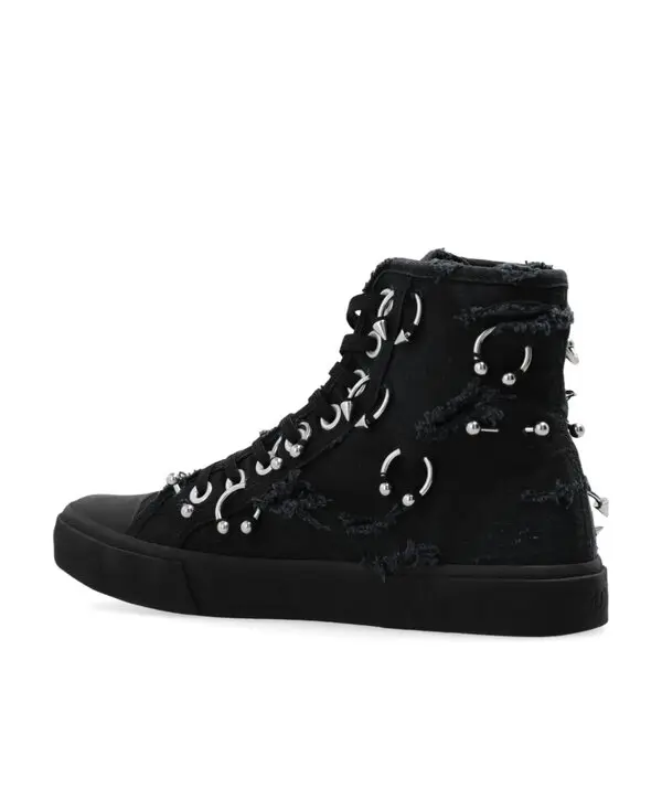 Balenciaga Distressed High-top Sneakers - Black