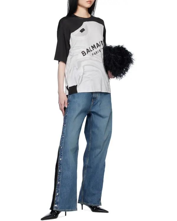 Balmain Loose T-shirt With Optical Illusion Print