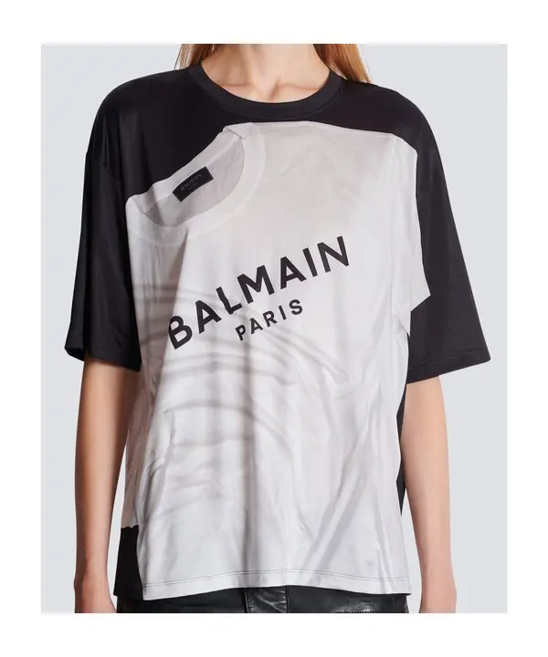 Balmain Loose T-shirt With Optical Illusion Print