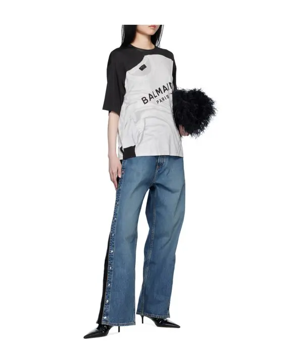Balmain Loose T-shirt With Optical Illusion Print