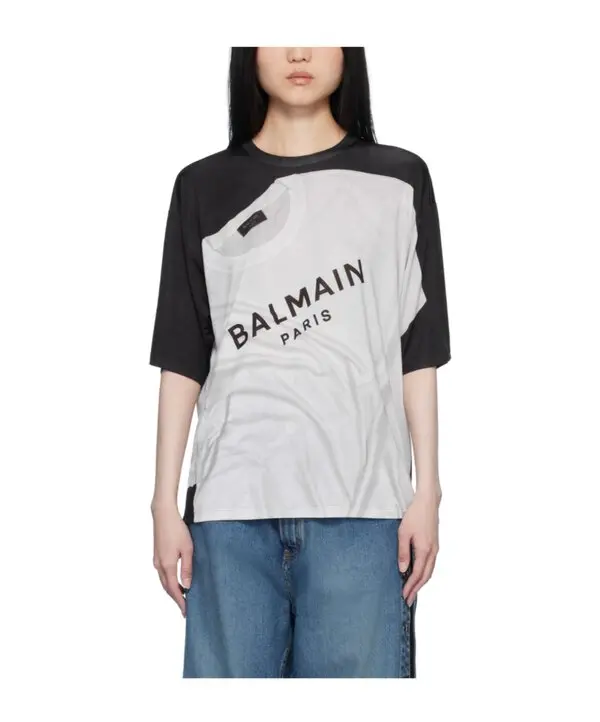 Balmain Loose T-shirt With Optical Illusion Print