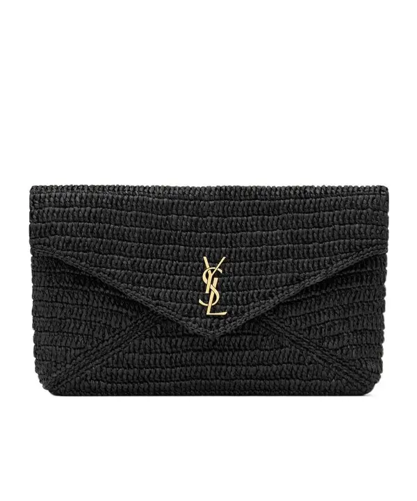 Saint Laurent Cassandre Large Envelope Pouch - Black
