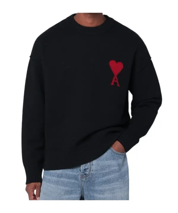 Ami De Coeur Crewneck Knitted Jumper - Black