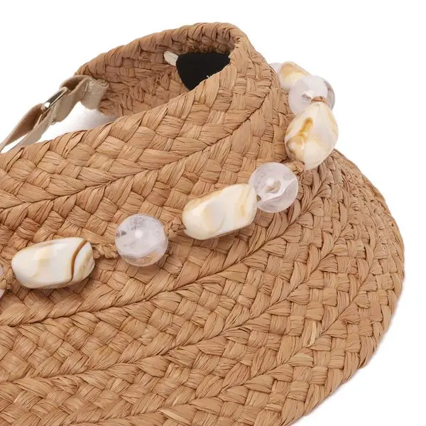 Helen Kaminski Visor Hat With Beaded Detail - Brown