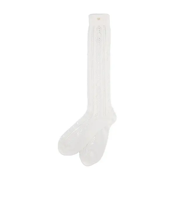 Valentino Garavani Vlogo Plaque Socks - White