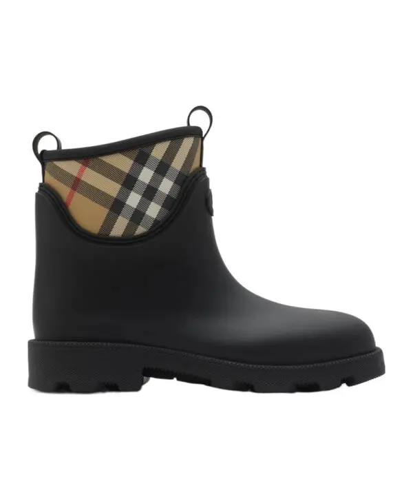 Burberry Check Detail Rubber Rain Boots