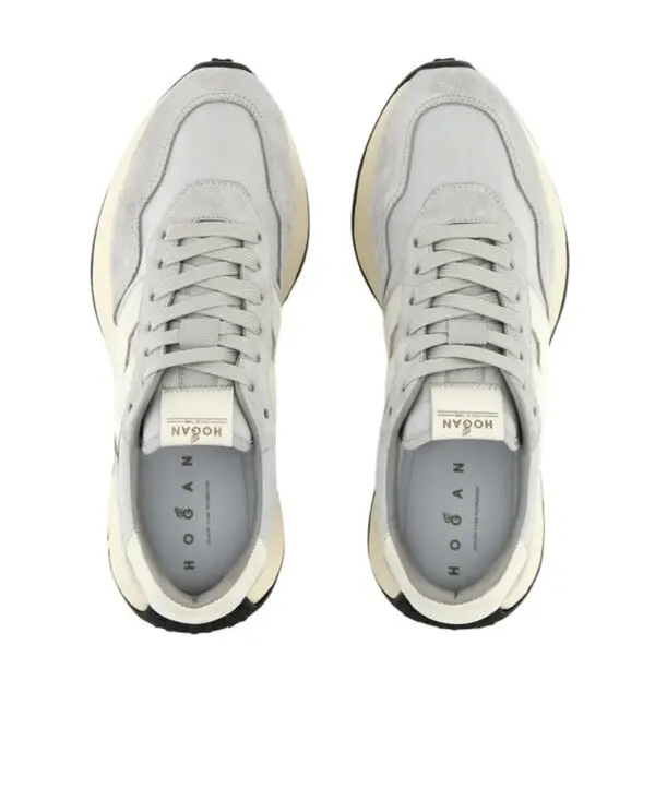 Hogan H601 Lace-up Sneakers With Suede And Fabric Upper - Grey