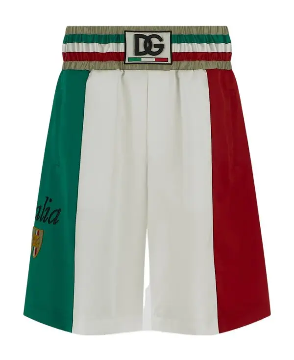 Dolce & Gabbana Dg Patch Satin Shorts - White