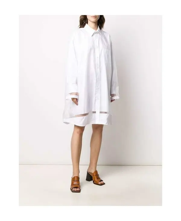 MAISON MARGIELA Sheer Overlay Shirt Dress