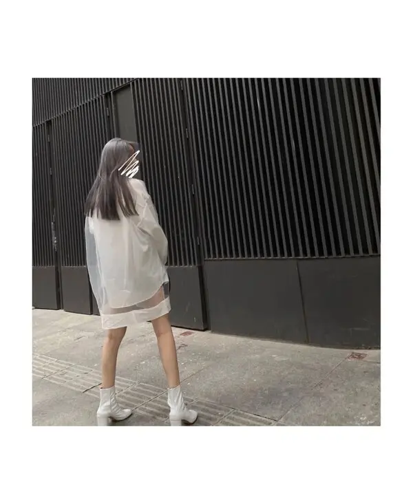 MAISON MARGIELA Sheer Overlay Shirt Dress