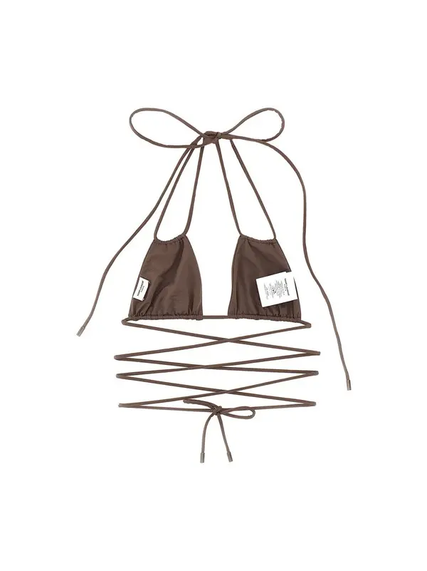 Saint Laurent Halterneck Wrap Bikini Top