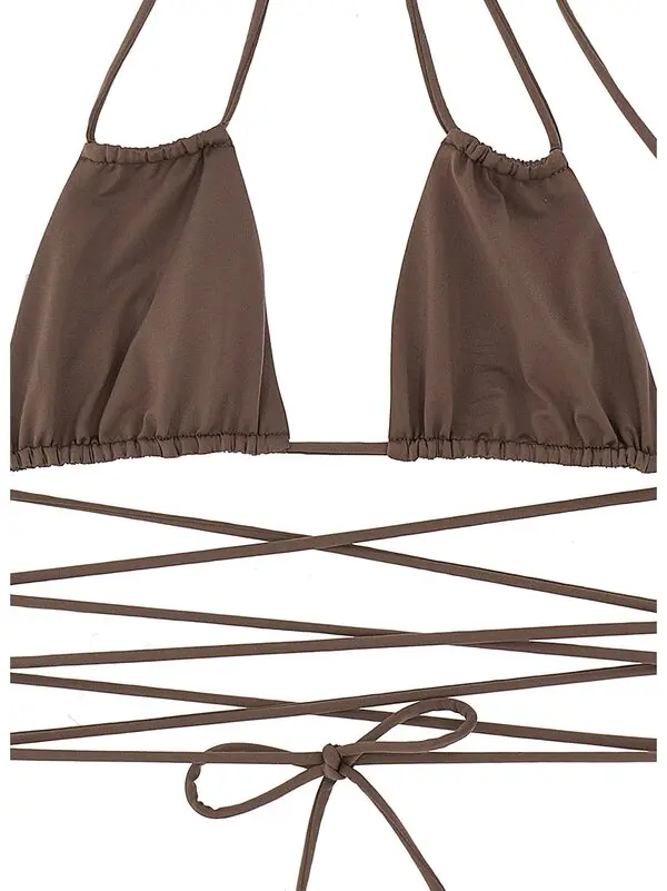 Saint Laurent Halterneck Wrap Bikini Top