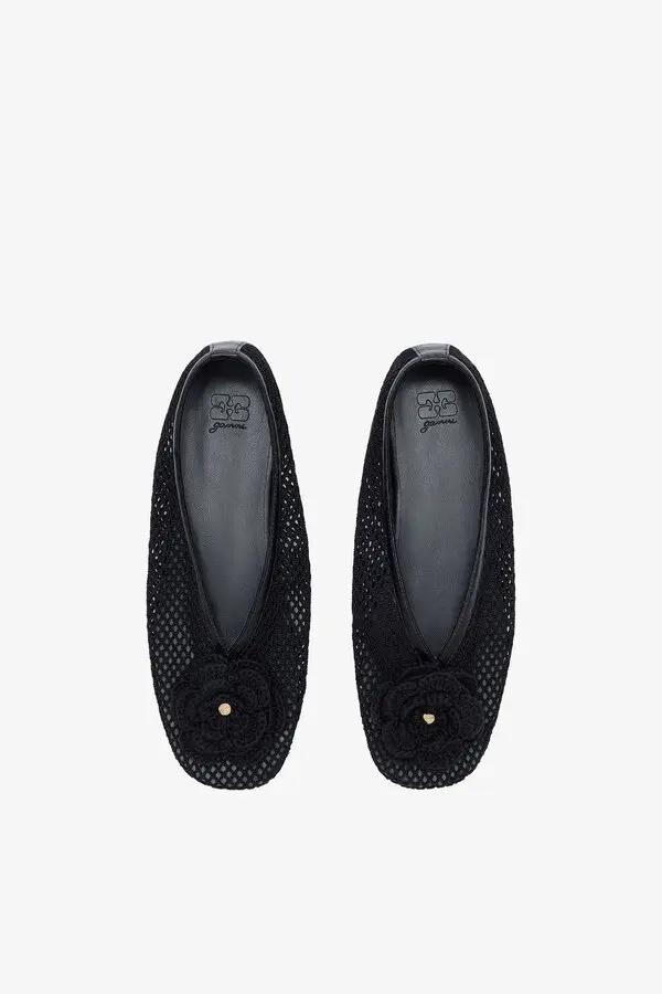 GANNI Jenny Ballet Flats - Black