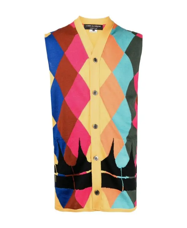 Comme Des Garçons Argyle Knit Vest - Multicolor