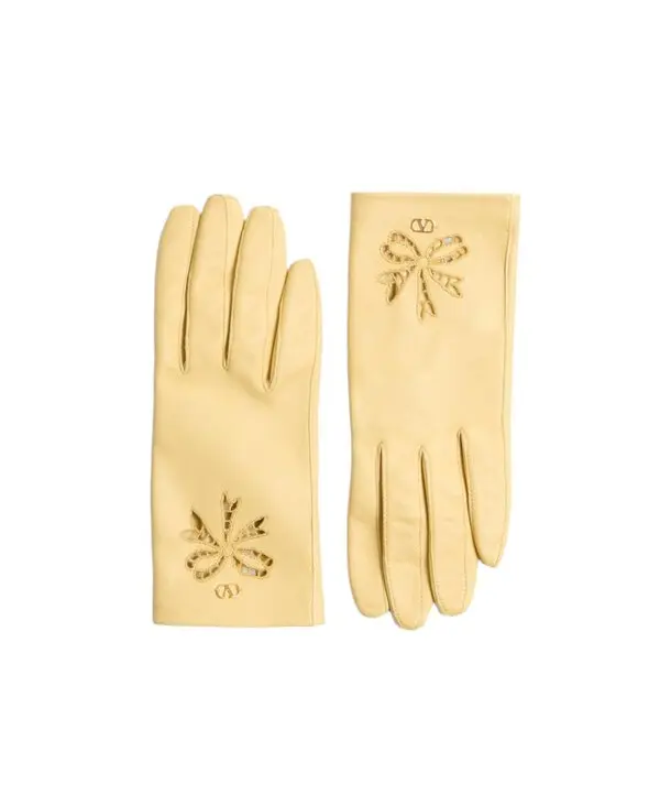 Valentino Garavani Vlogo Signature Nappa Gloves - Burro
