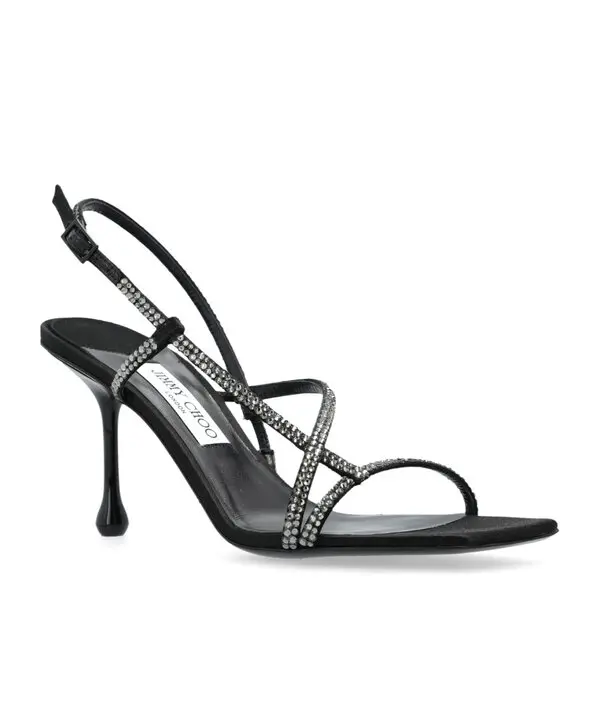 JIMMY CHOO Etana 80 Embellished Sandals - Black