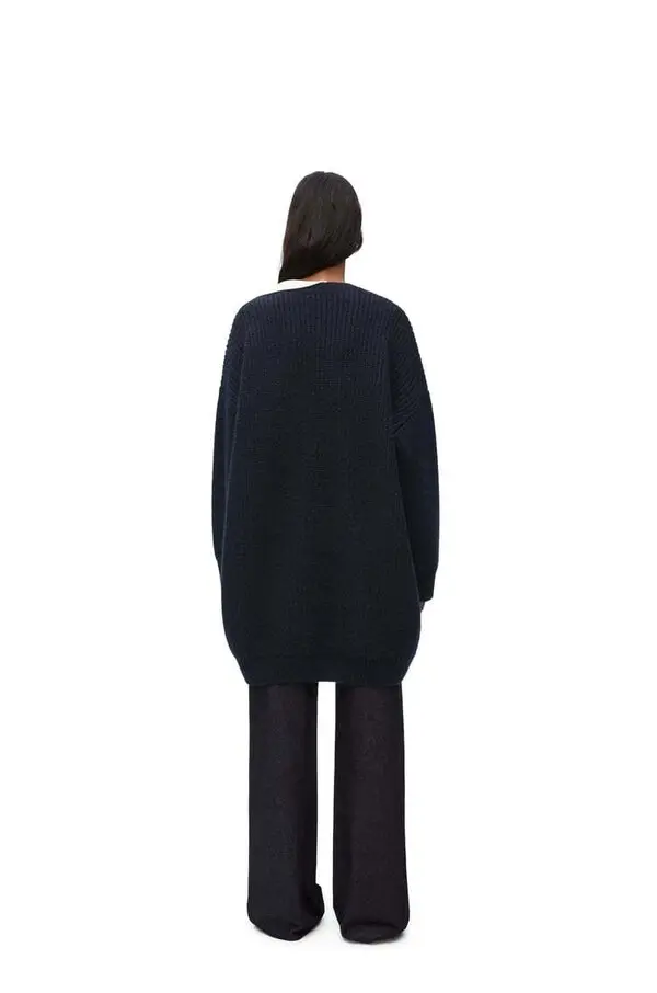 Loewe Oversized V-neck Sweater With Lapel Detail