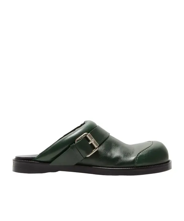 Acne Studios Leather Mules With Branded Buckle