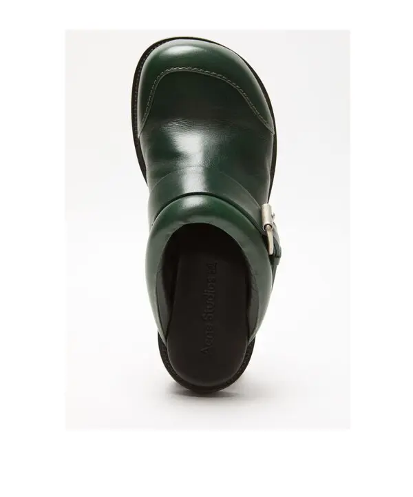 Acne Studios Leather Mules With Branded Buckle