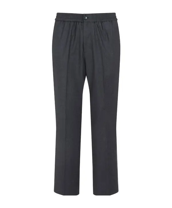 AMI Paris Mid-rise Straight Leg Trousers - Black