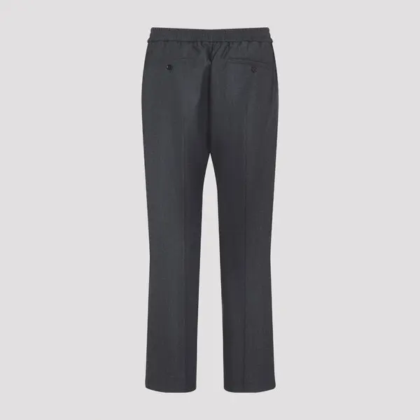 AMI Paris Mid-rise Straight Leg Trousers - Black