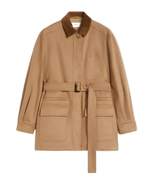 Max Mara Collared Belted Jacket - Camel