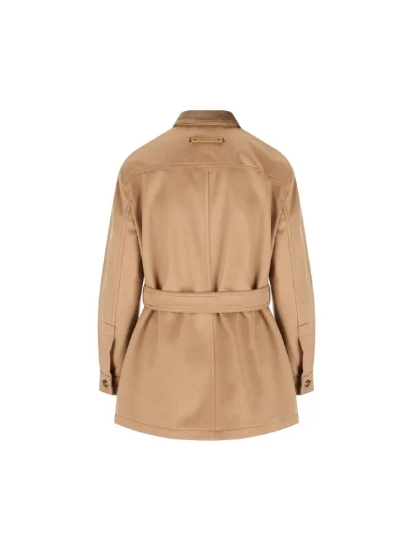 Max Mara Collared Belted Jacket - Camel