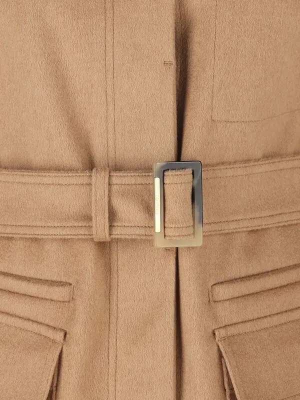 Max Mara Collared Belted Jacket - Camel