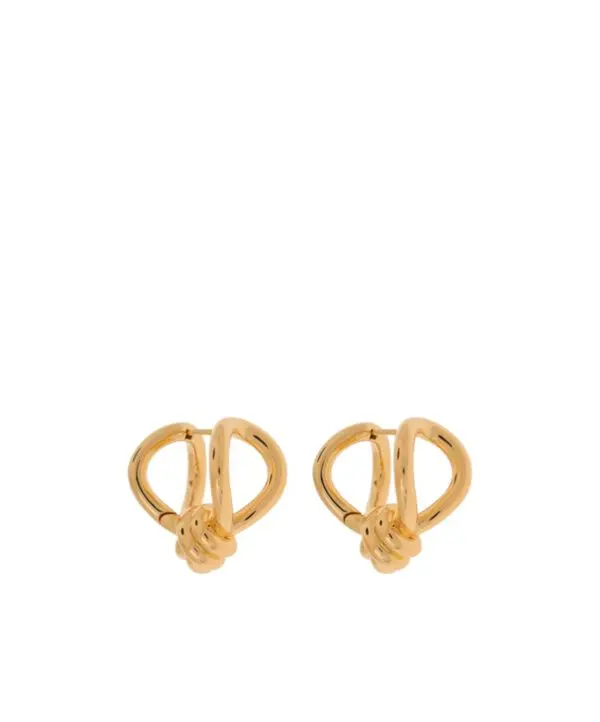 Bottega Veneta Gold Knotted Earrings - Golden