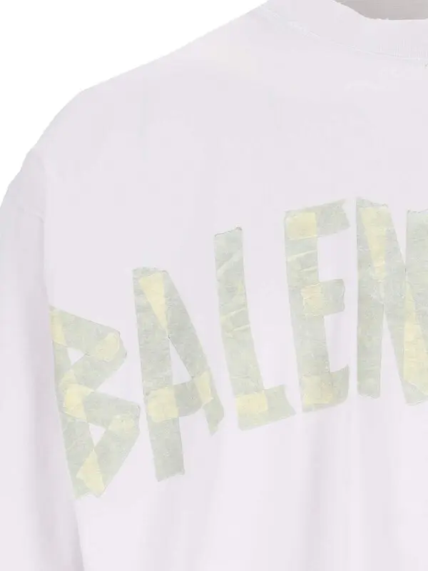 Balenciaga Tape Logo Crewneck T-shirt - White