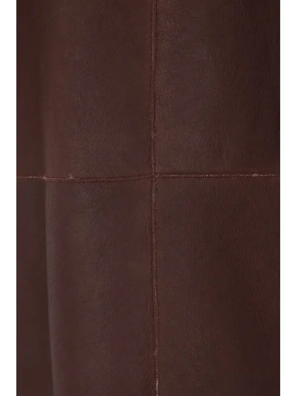Bottega Veneta Shearling Trim Leather Vest - Nude