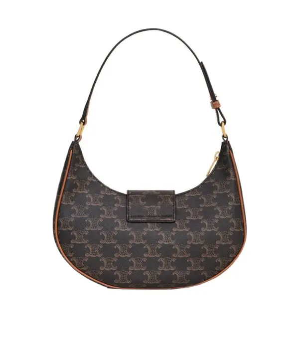 Celine Medium Ava Triomphe Bag In Triomphe Canvas And Calfskin - Tan
