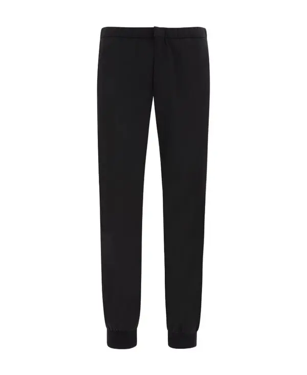 Prada Logo Plaque Straight-leg Pants - Black