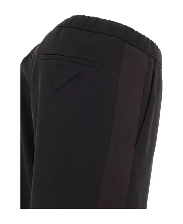 Prada Logo Plaque Straight-leg Pants - Black