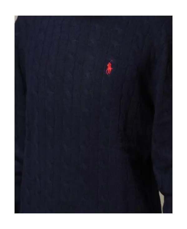 Polo Ralph Lauren Embroidered Cable-knit Jumper - Black
