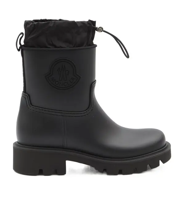 Moncler Kickstream Logo Patch Rain Boots - Black