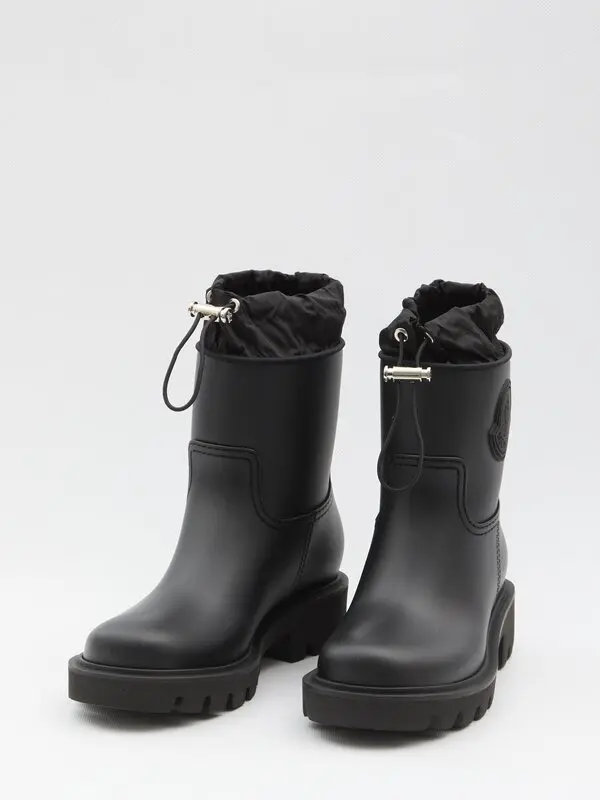 Moncler Kickstream Logo Patch Rain Boots - Black