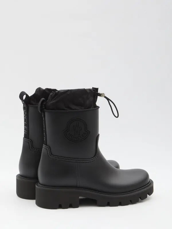 Moncler Kickstream Logo Patch Rain Boots - Black