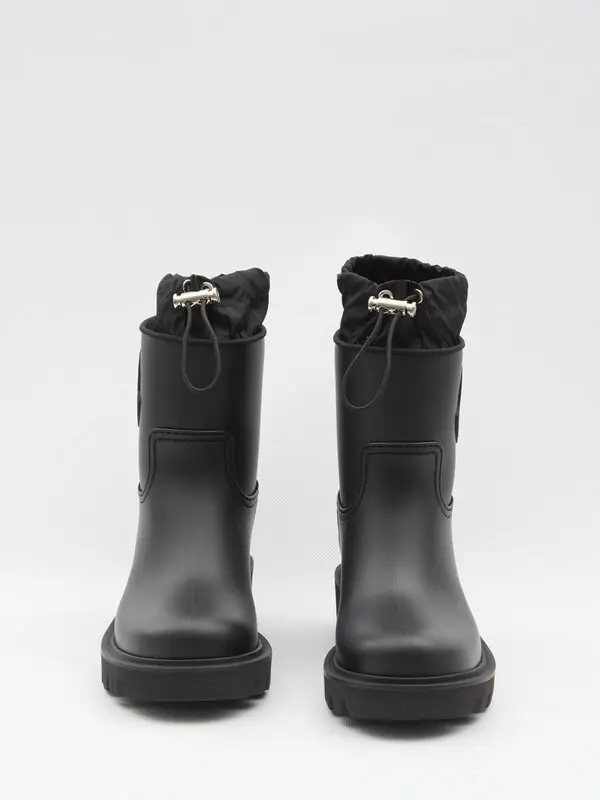 Moncler Kickstream Logo Patch Rain Boots - Black