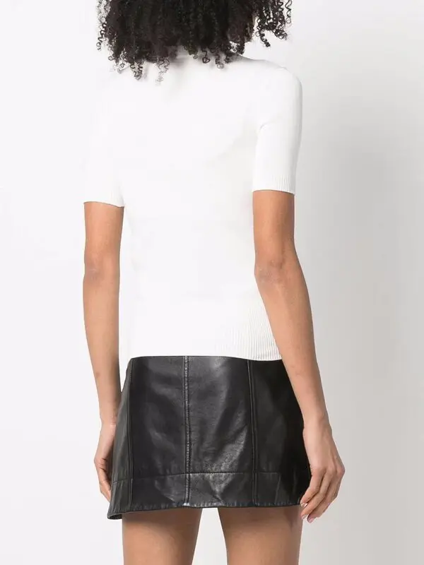 PATOU Logo Intarsia Short-sleeve Knit Top