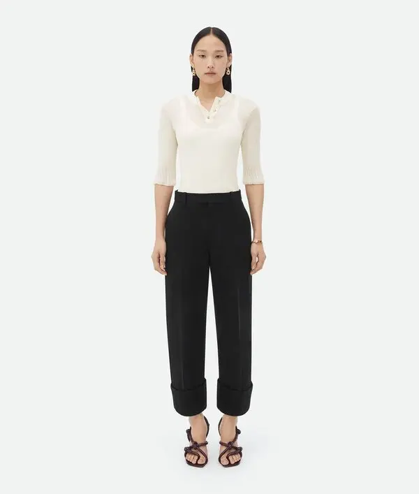 Bottega Veneta Pleated Front Cropped Trousers
