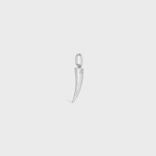 Celine Charms Horn Pendant With Rhodium Finish