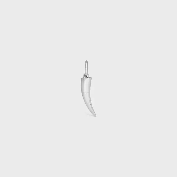 Celine Charms Horn Pendant With Rhodium Finish
