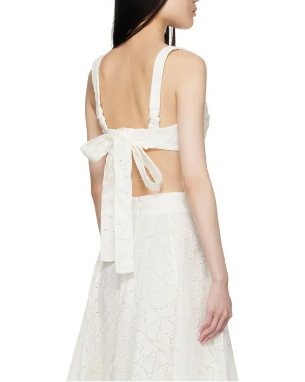 Zimmermann Embroidered Tie-front Top