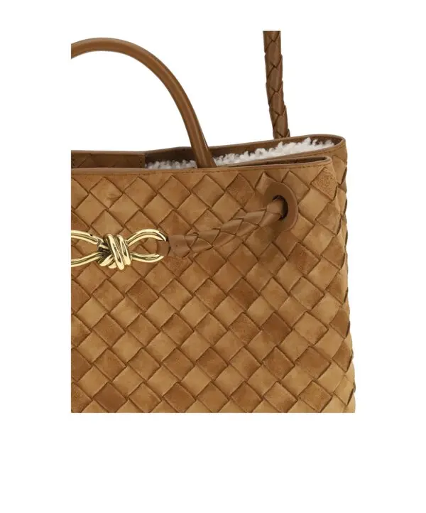 Bottega Veneta Woven Detail Handbag - Tan