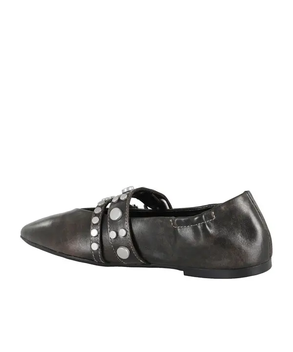 Ash Pointed Ballet Flats With Buckle Detail